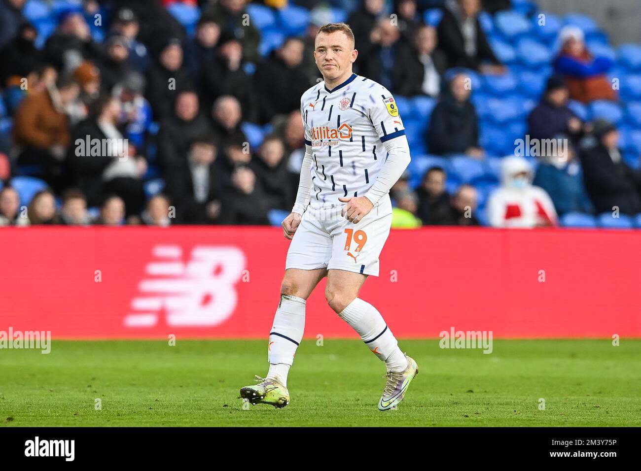 Shayne Lavery #19 of Blackpool during the Sky Bet Championship match ...