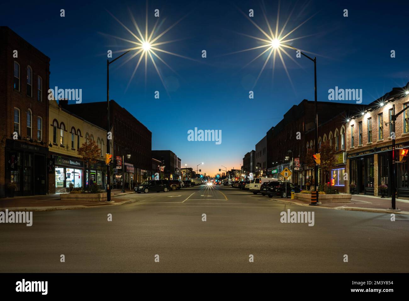 Lindsay Ontario Canada Downtown Kent Street In The City Of Kawartha ...
