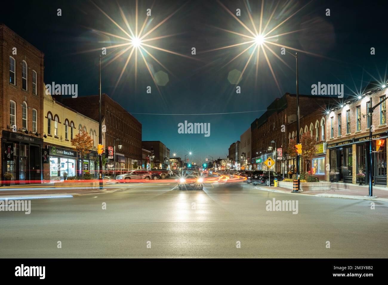 Lindsay Ontario Canada Downtown Kent Street In The City Of Kawartha ...