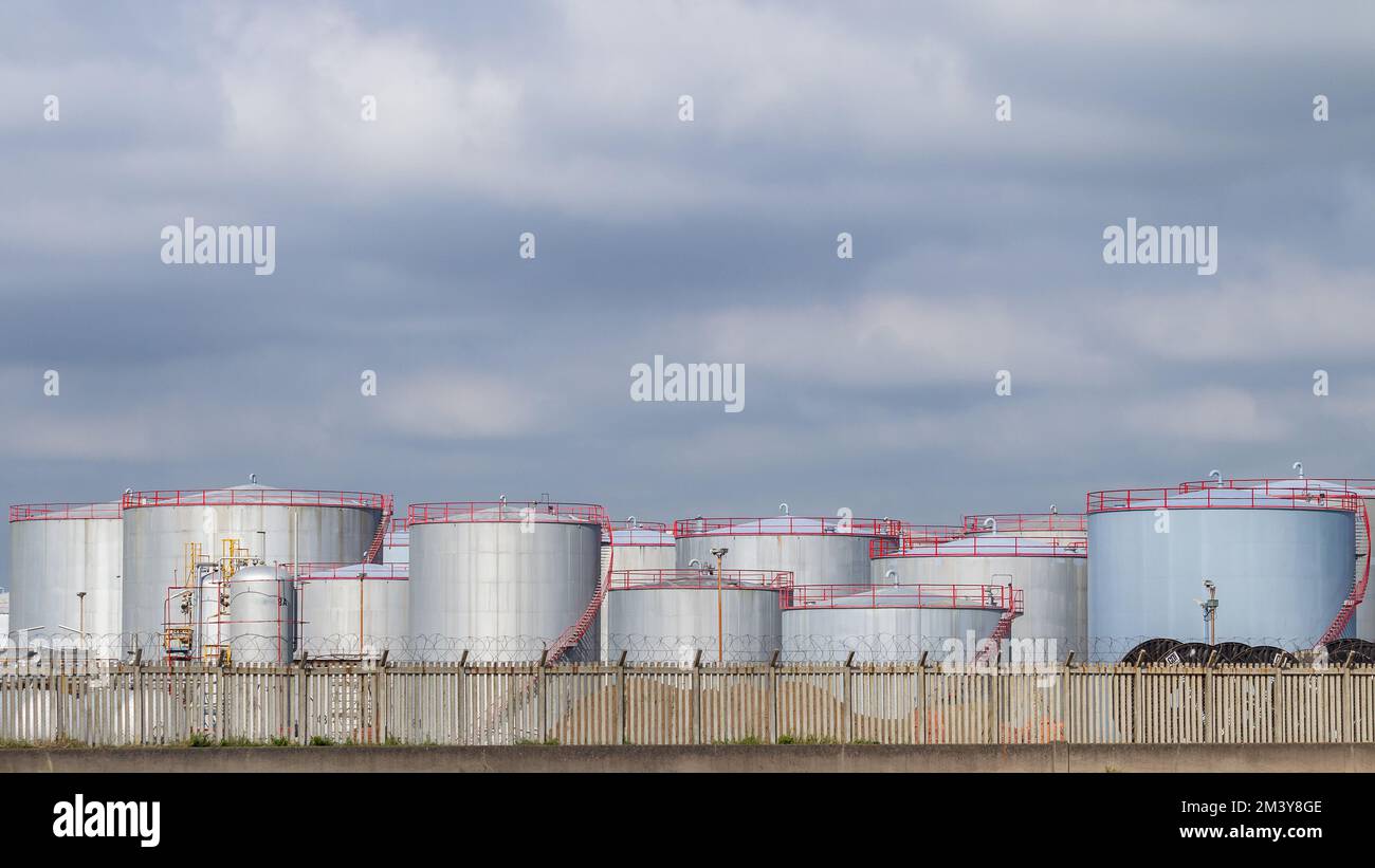 Refinery oil fuel processing storage holding tanks for energy petroleum ...
