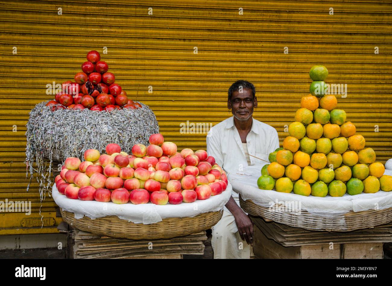 Fruit-seller in the streets Stock Photo - Alamy