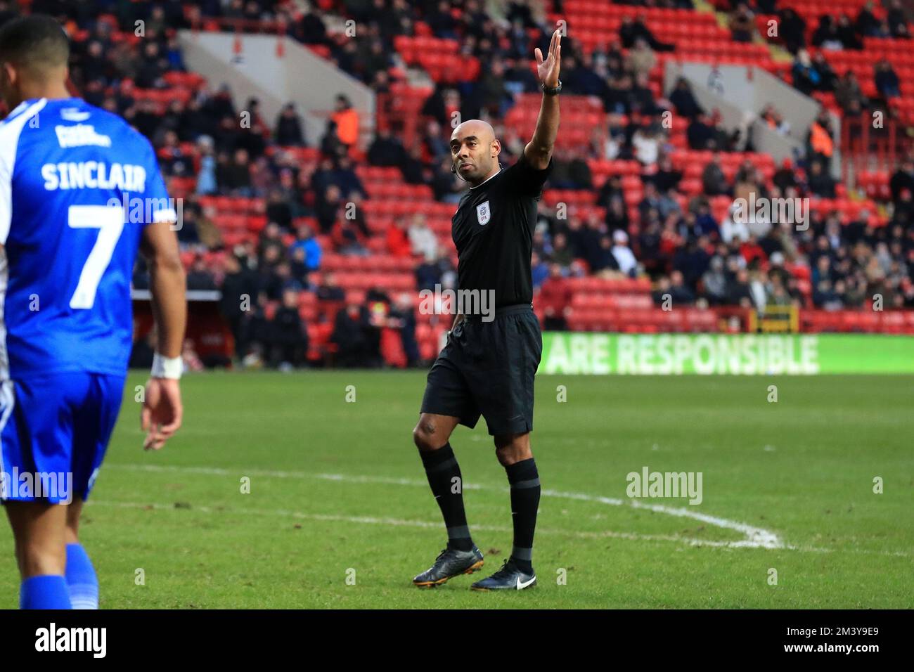 London, UK. 17th Dec, 2022. Referee, Sam Allison during the EFL Sky Bet ...