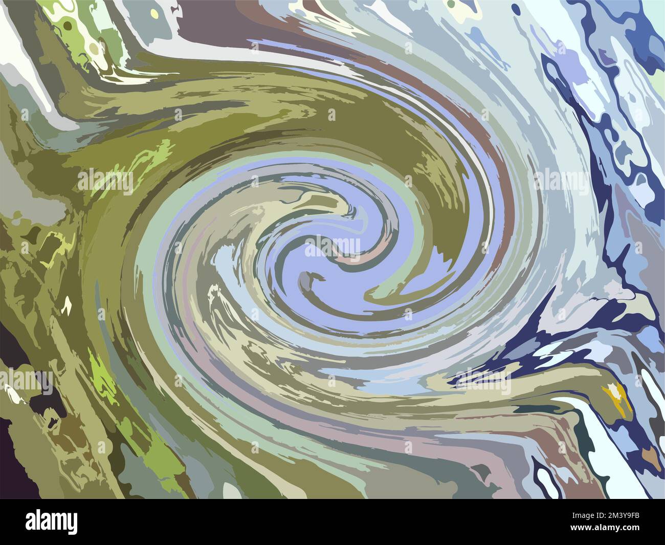 Green-blue vortex backdrop for textiles or fabrics. Natural swirl ...