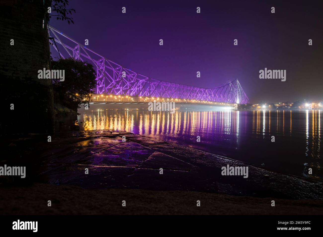 Illuminated Howrah-Bridge at night. , Kolkata , West Bengal , India ...