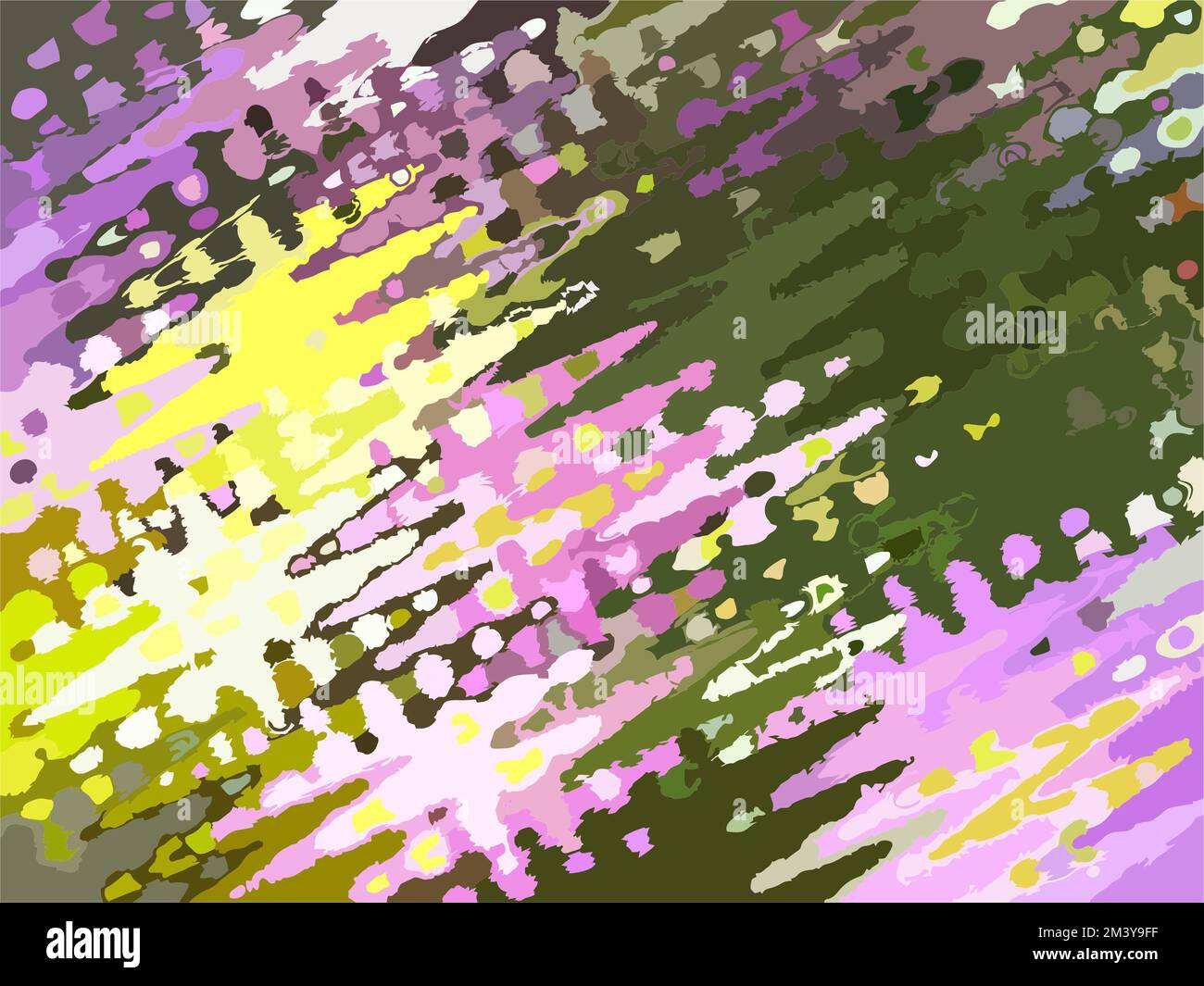 Multicolored diagonal bursts in green-purple-yellow tonality. Mosaic ...