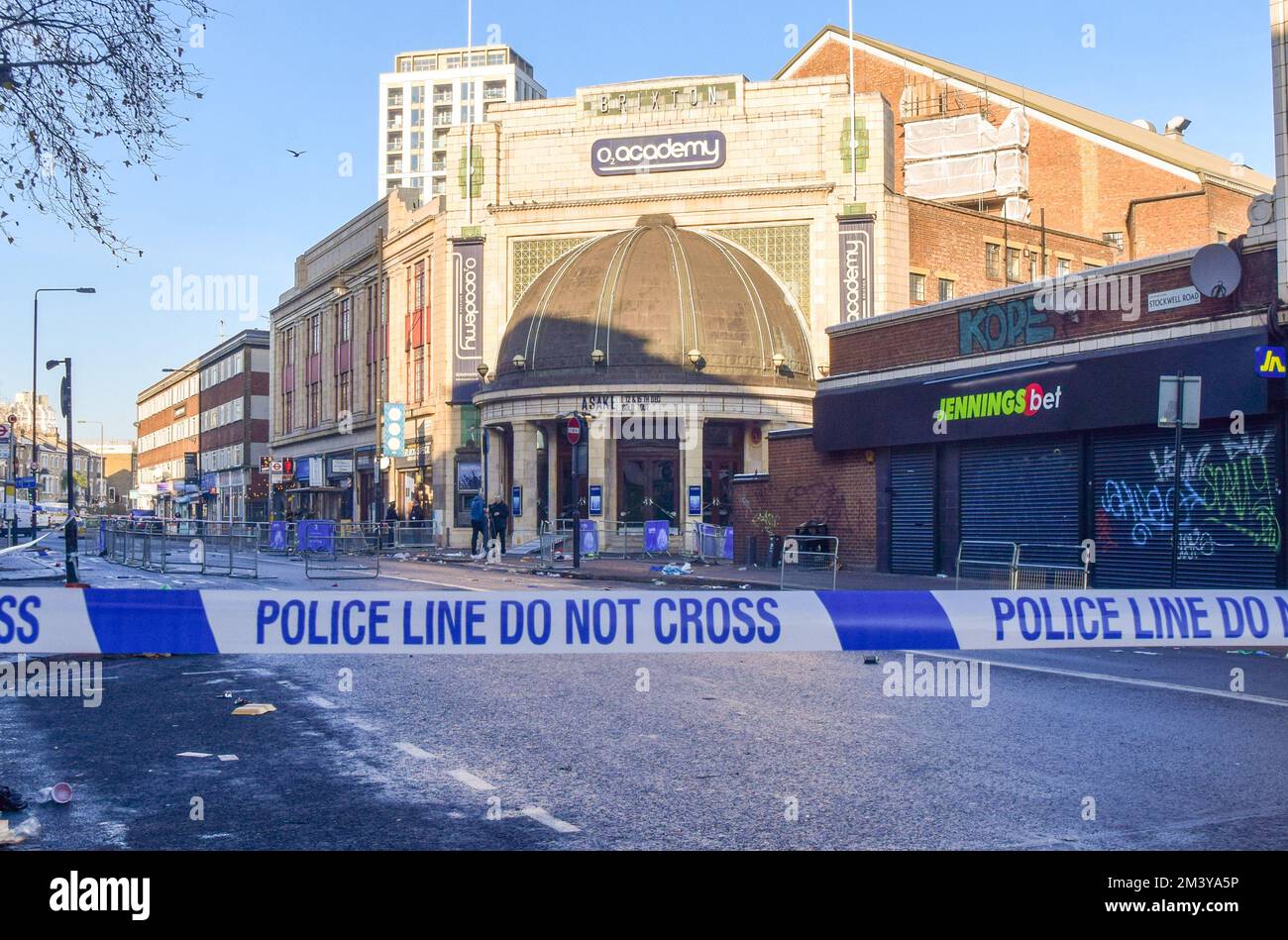 London, England, UK. 16th Dec, 2022. A police cordon outside the O2 ...