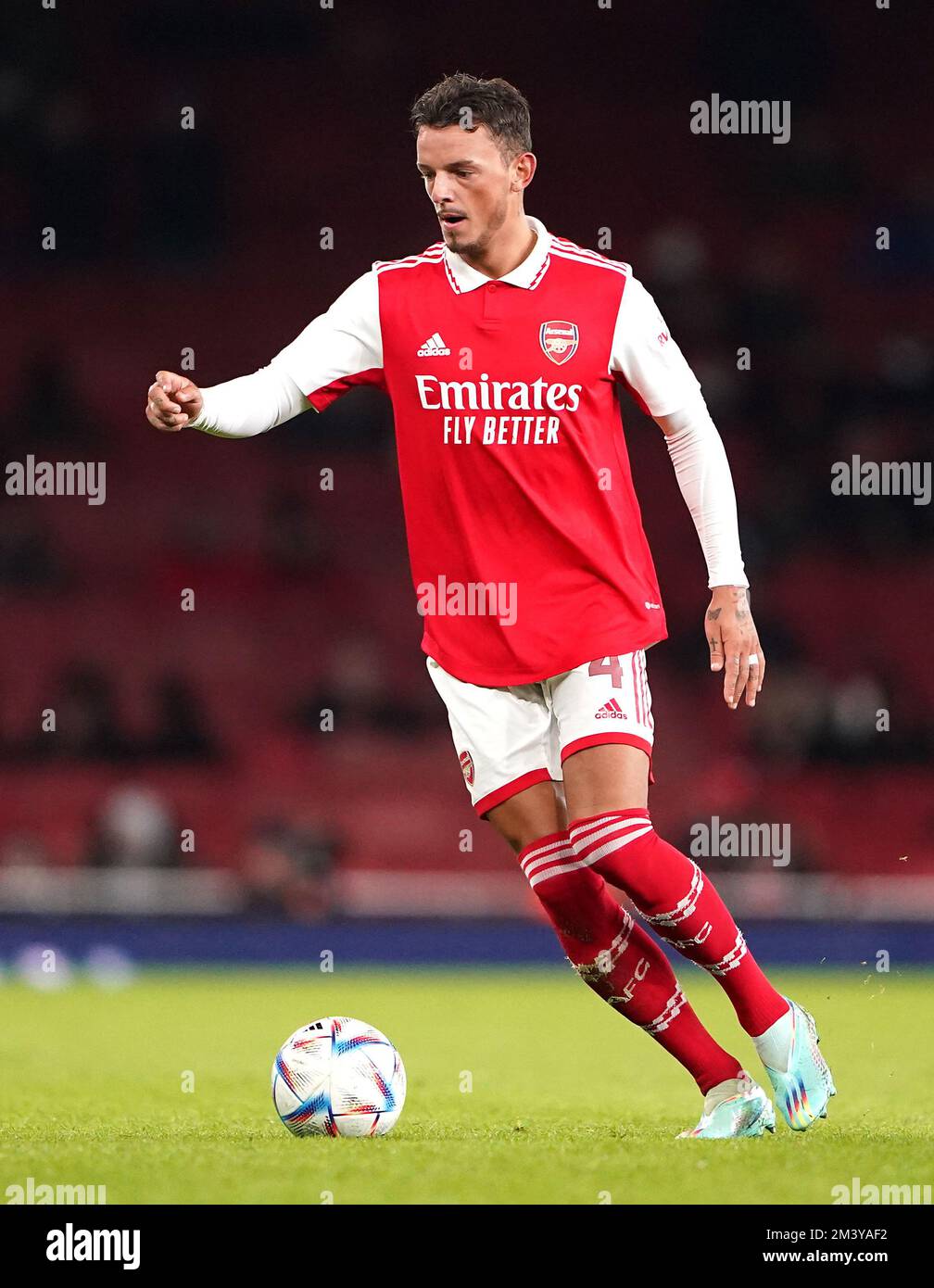 Arsenal's Ben White in action during a friendly match at Emirates ...