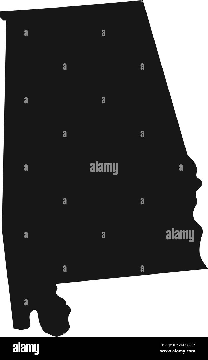 Silhouette of Alabama state border Stock Vector Image & Art - Alamy