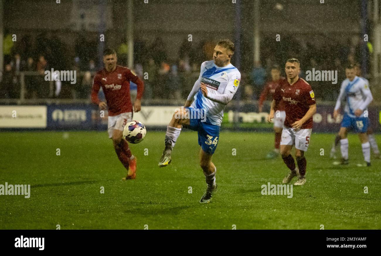 Barrow-in-Furness, UK. 17th December 2022Barrow's Ben Whitfield in ...