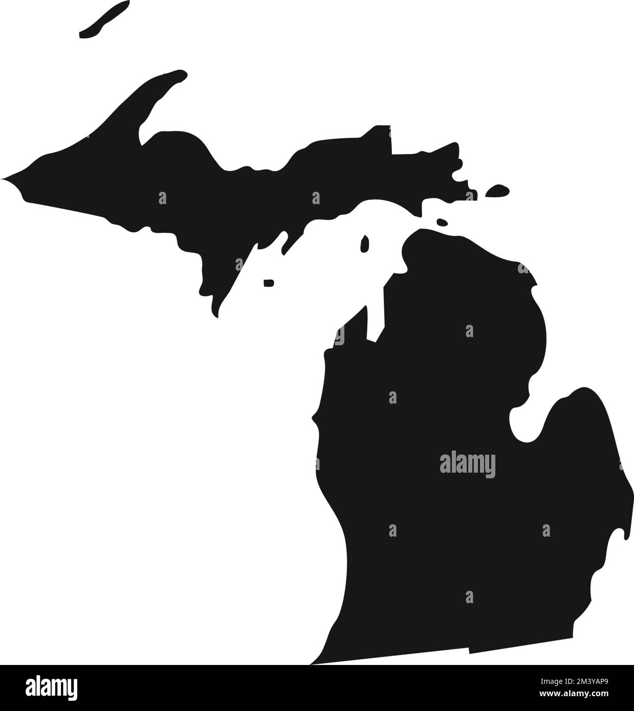 Silhouette of Michigan state border Stock Vector Image & Art - Alamy