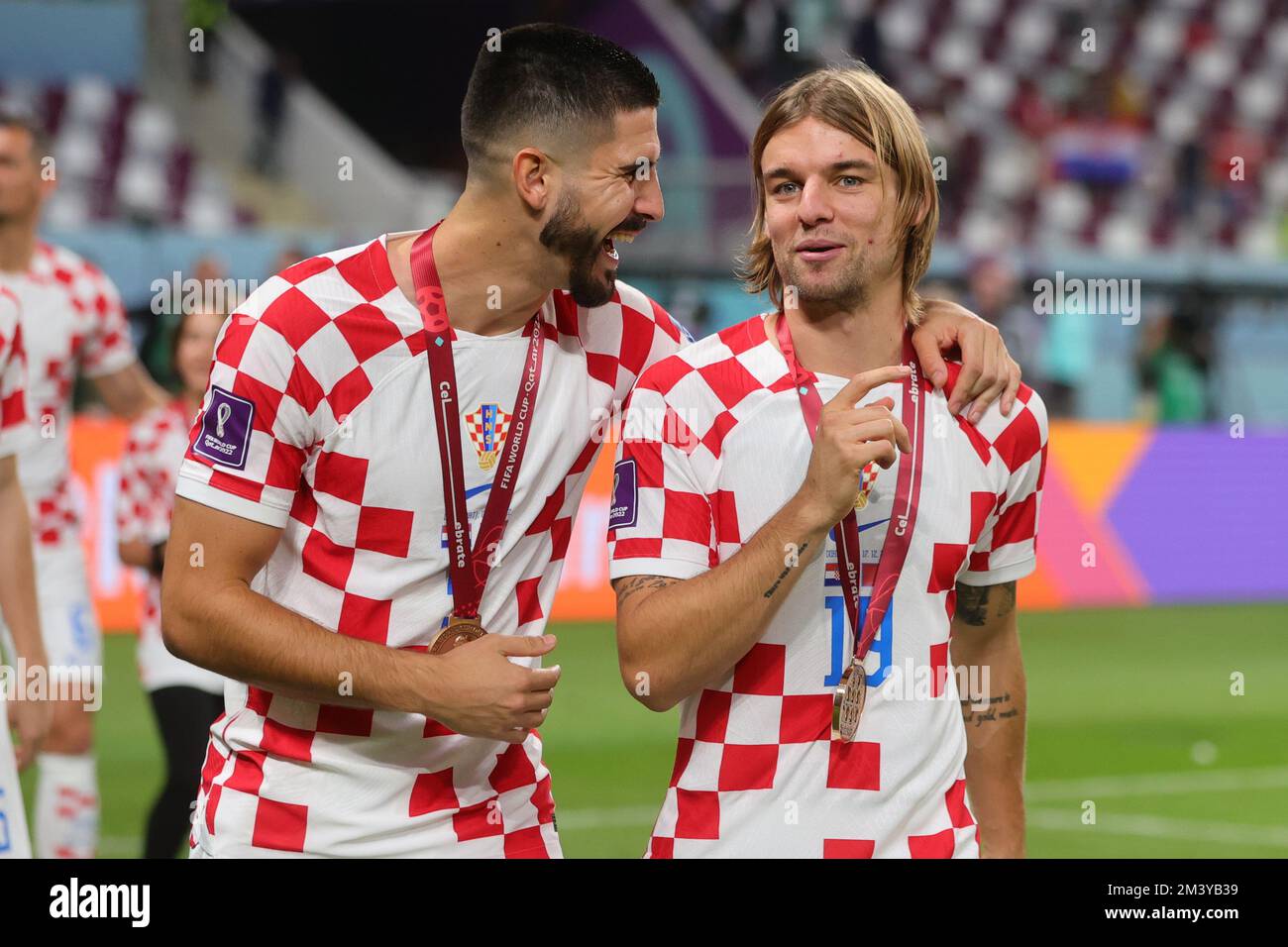 Doha, Qatar. 17th Dec, 2022. Martin Erlic of Croatia and Borna Sosa of ...