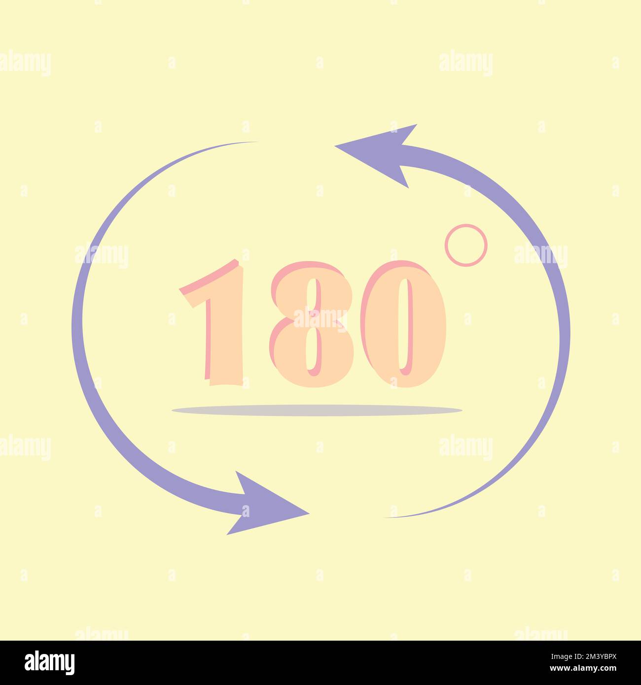 A vector illustration of a full 180-degree change logo with arrows on a ...