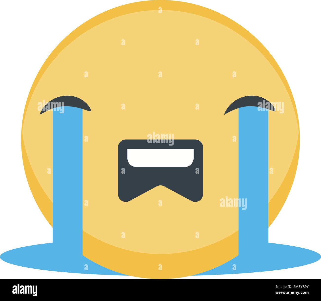 A vector illustration of a crying face icon on a white background Stock ...