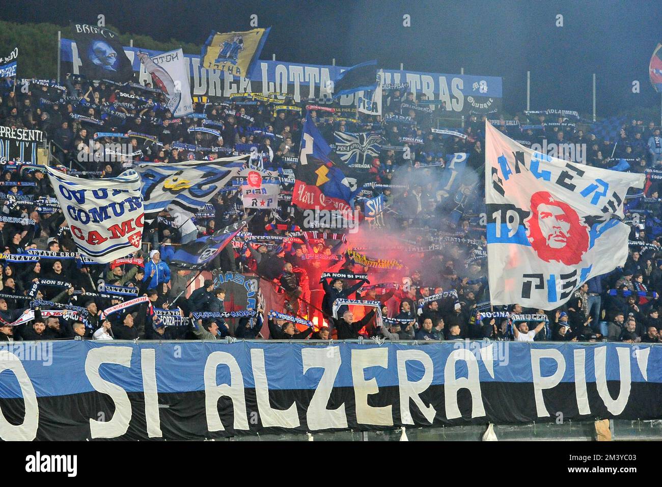 Fans of Pisa during the Italian soccer Serie B match AC Pisa vs Brescia ...