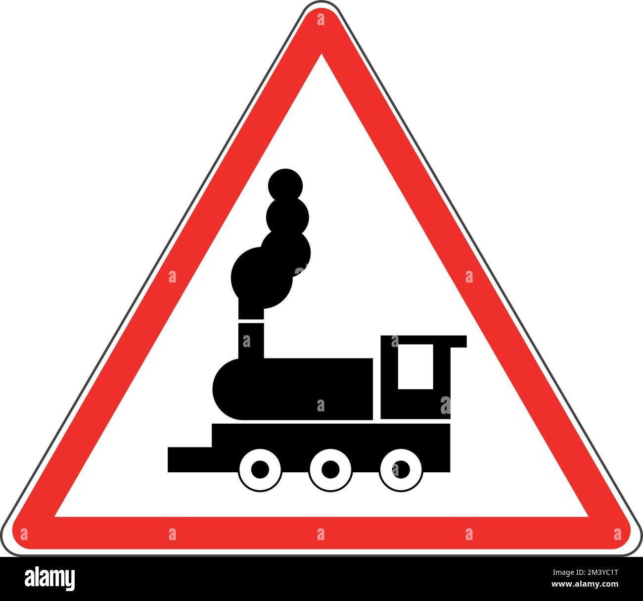 A vector illustration of a railroad crossing caution sign isolated on a ...