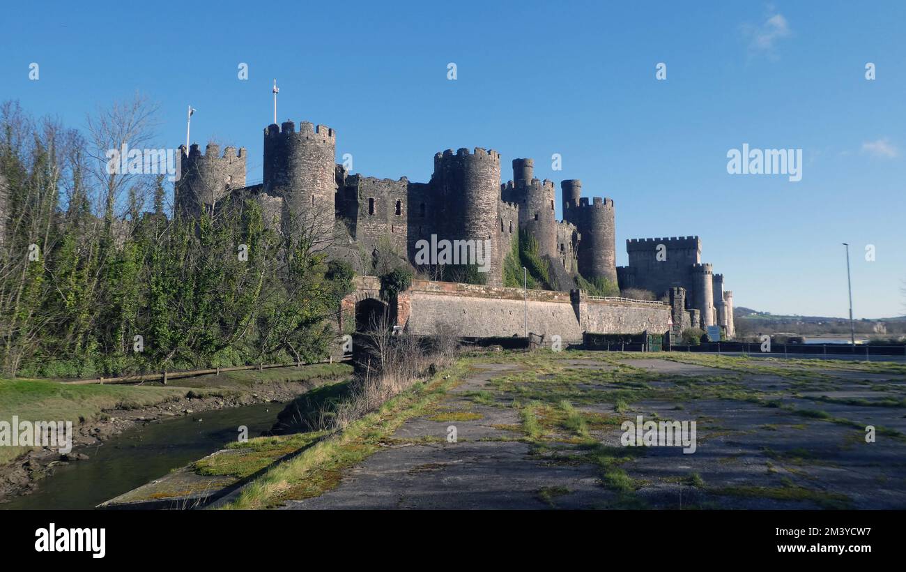 The medieval Conwy castle in Wales Stock Photo - Alamy