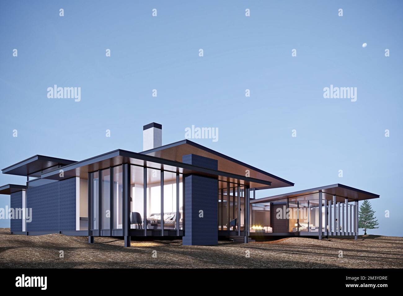 3d render of luxury house Stock Photo - Alamy