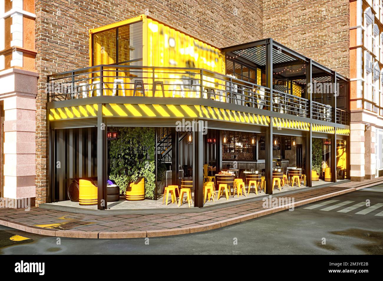 3d render of coffee shop Stock Photo - Alamy