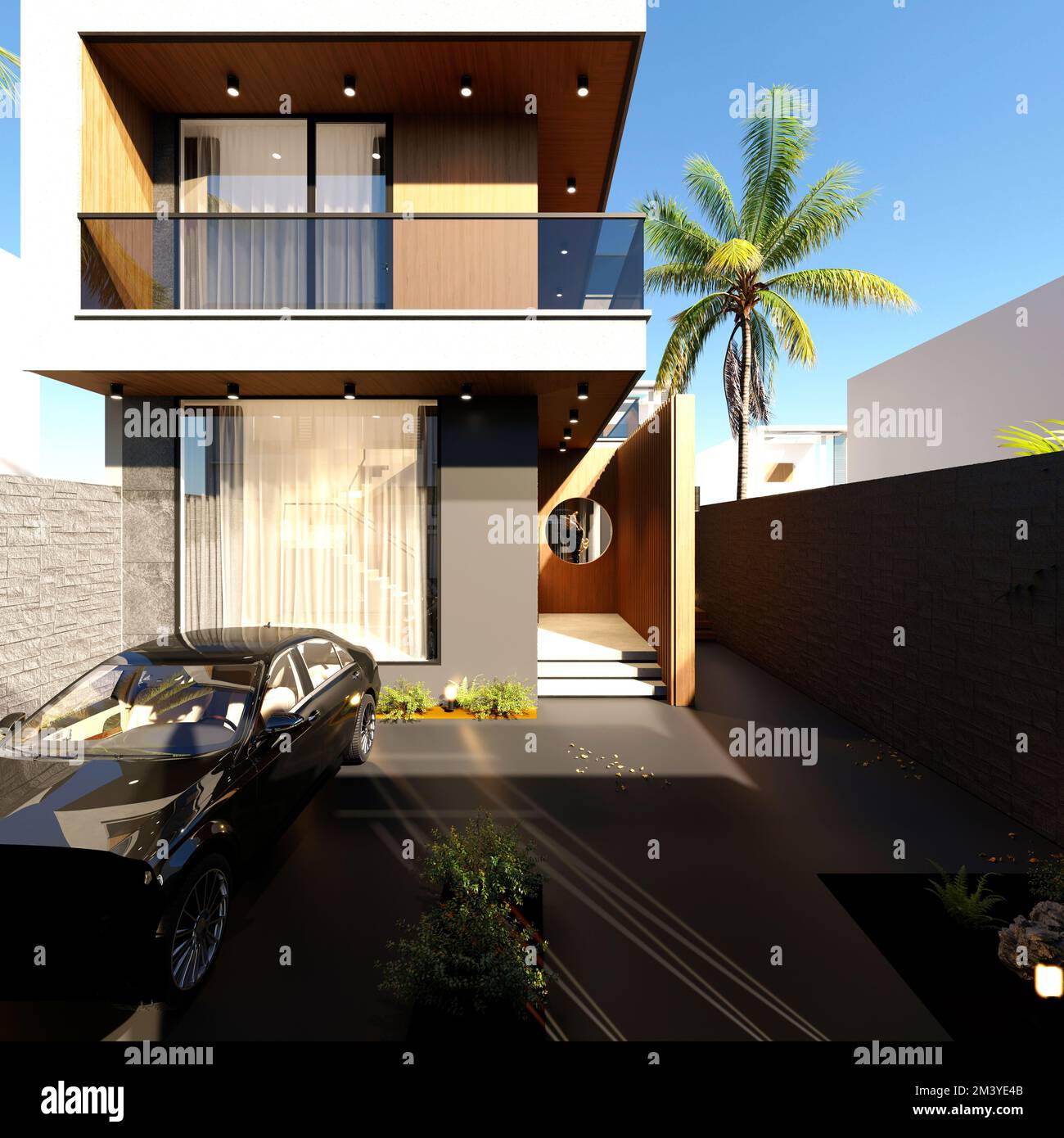 Modern house patio concrete hi-res stock photography and images - Alamy