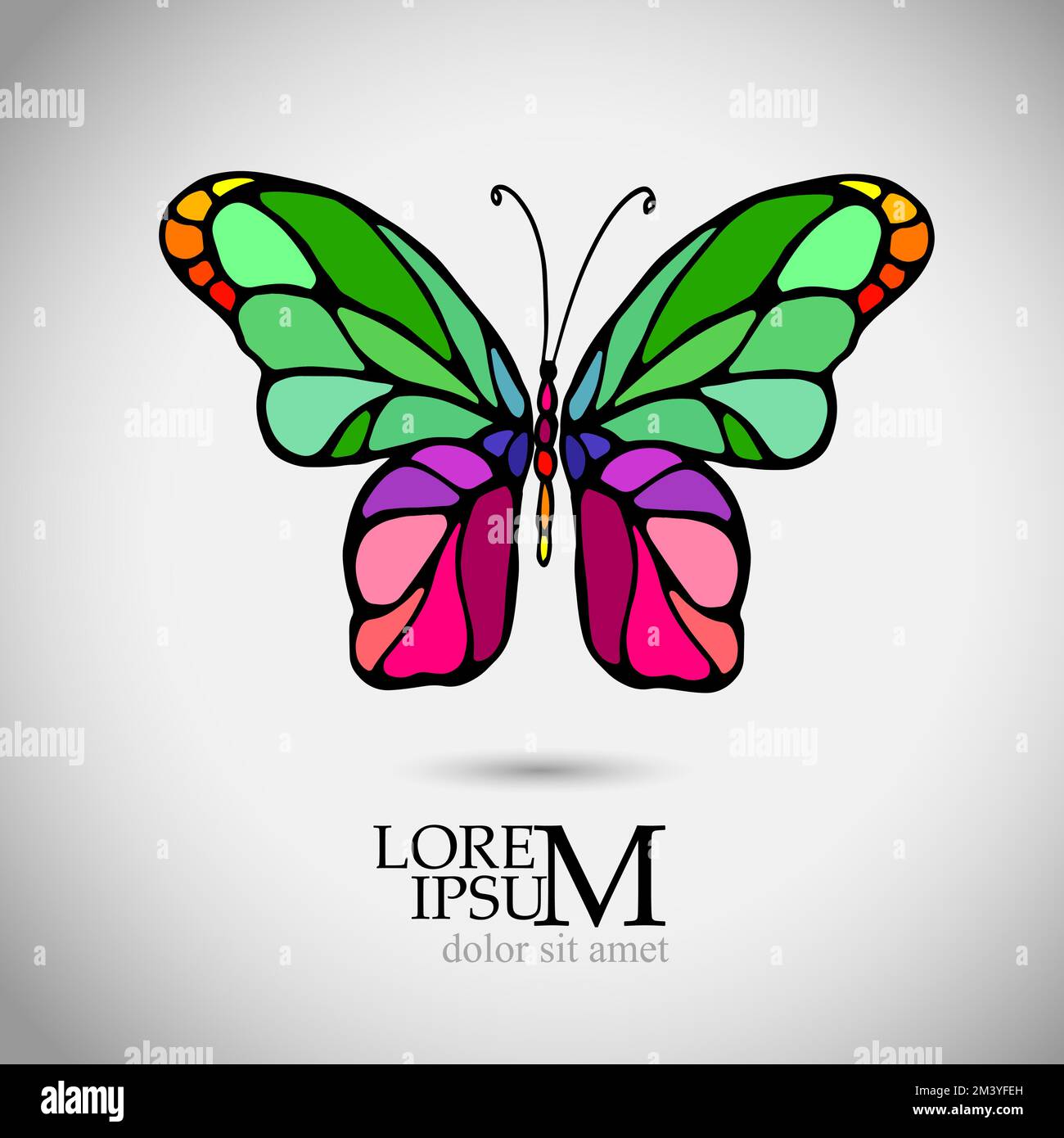 Rainbow butterfly logo. Vector illustration Stock Vector Image & Art ...