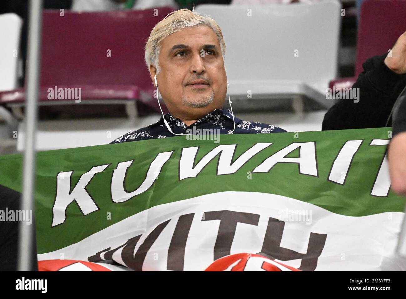 DOHA, Al RAYYAN, Qatar. , . FAN from Kuwait seen in the stadium during ...