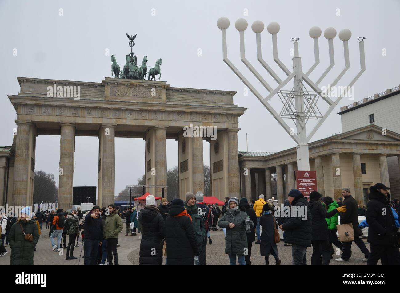 Berlin, Germany - December 17, 2022 - Giant Hanukkah Menorah at Pariser ...