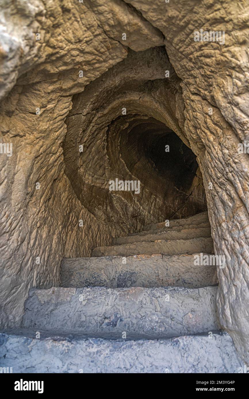 A cave in the Guge Dynasty Relics Scenic Area in Zhada County, Ali ...