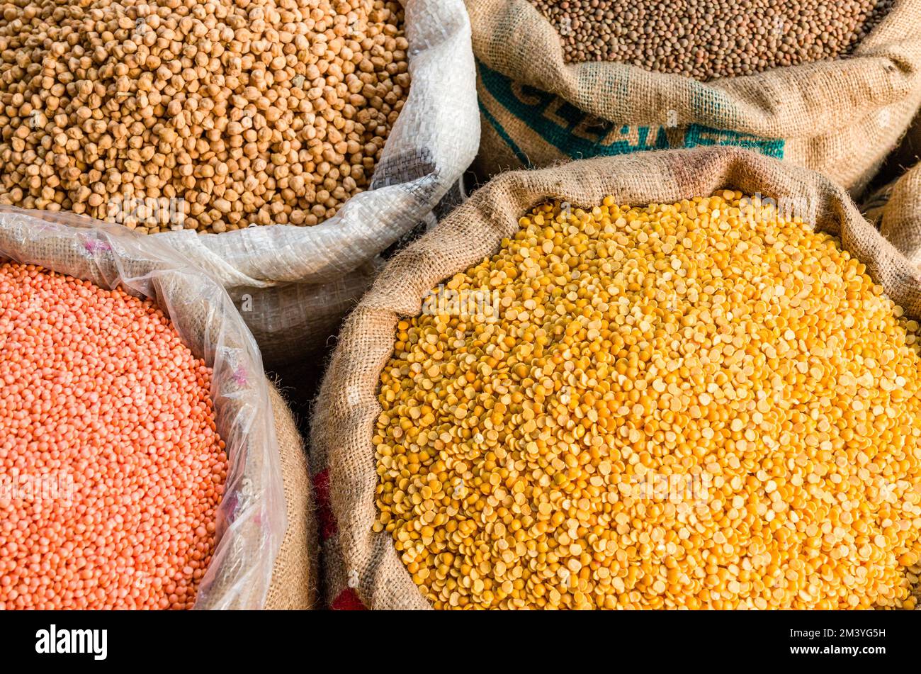 Moong Dhal, Urid Dhal and many more different types of lentils are ...