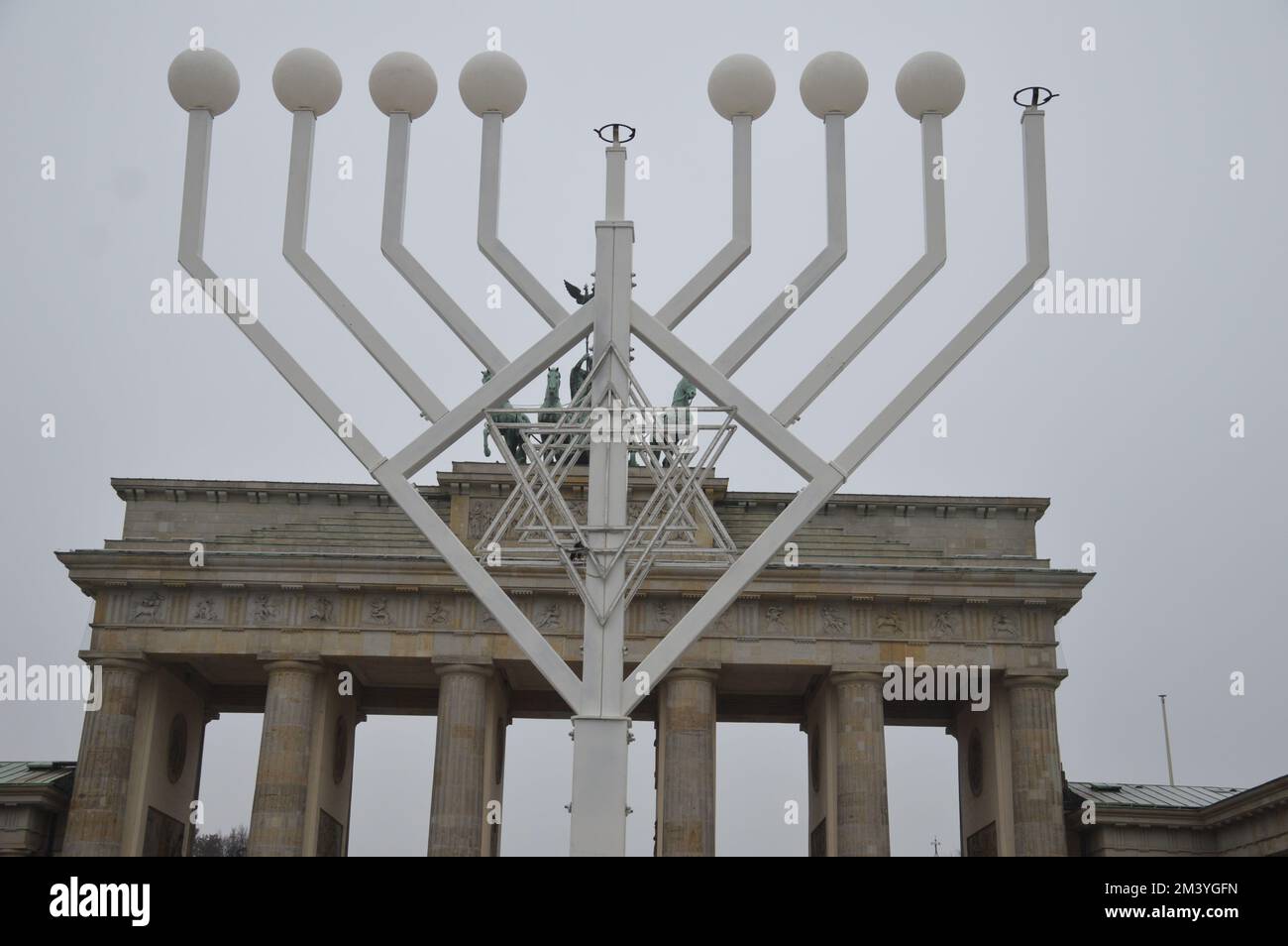 Berlin, Germany - December 17, 2022 - Giant Hanukkah Menorah at Pariser ...