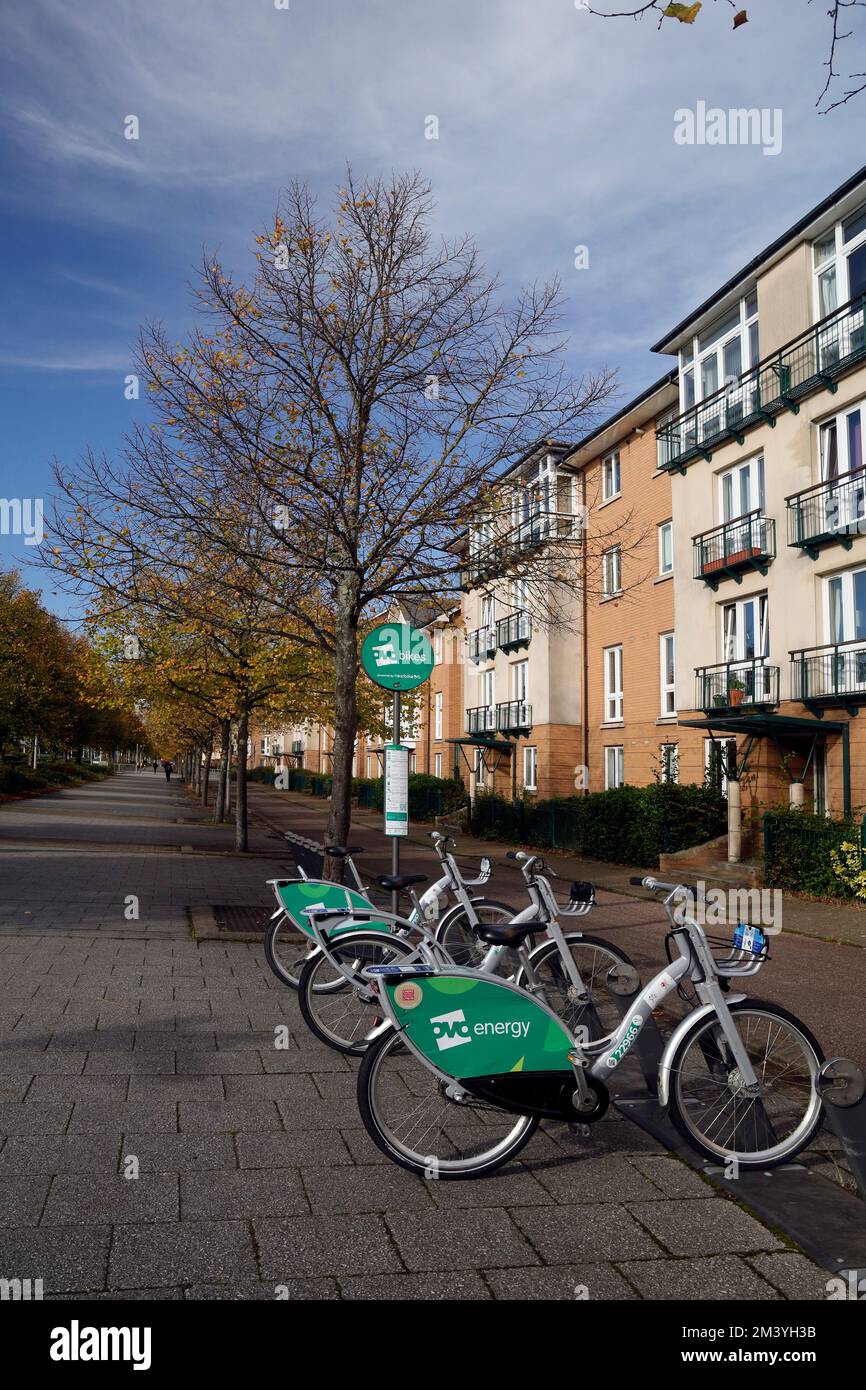 Bicycles for hire. Bike stand on Lloyd George Avenue.. 2022 Stock Photo ...