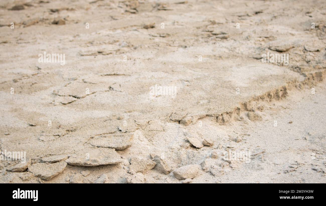 Texture made of send. The river has receded and covered the sand Stock ...