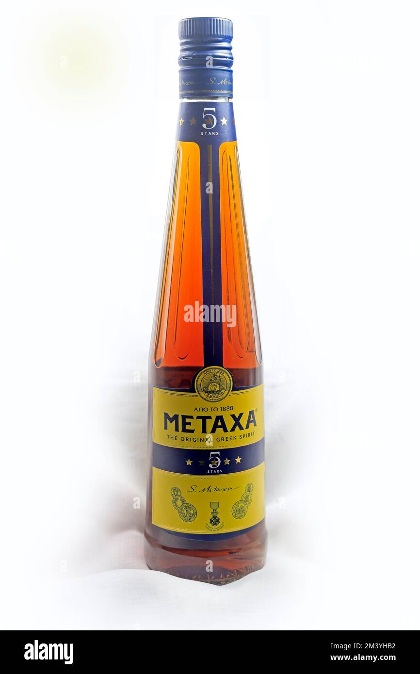 Metaxa 5 star brandy. Studio setup Stock Photo - Alamy