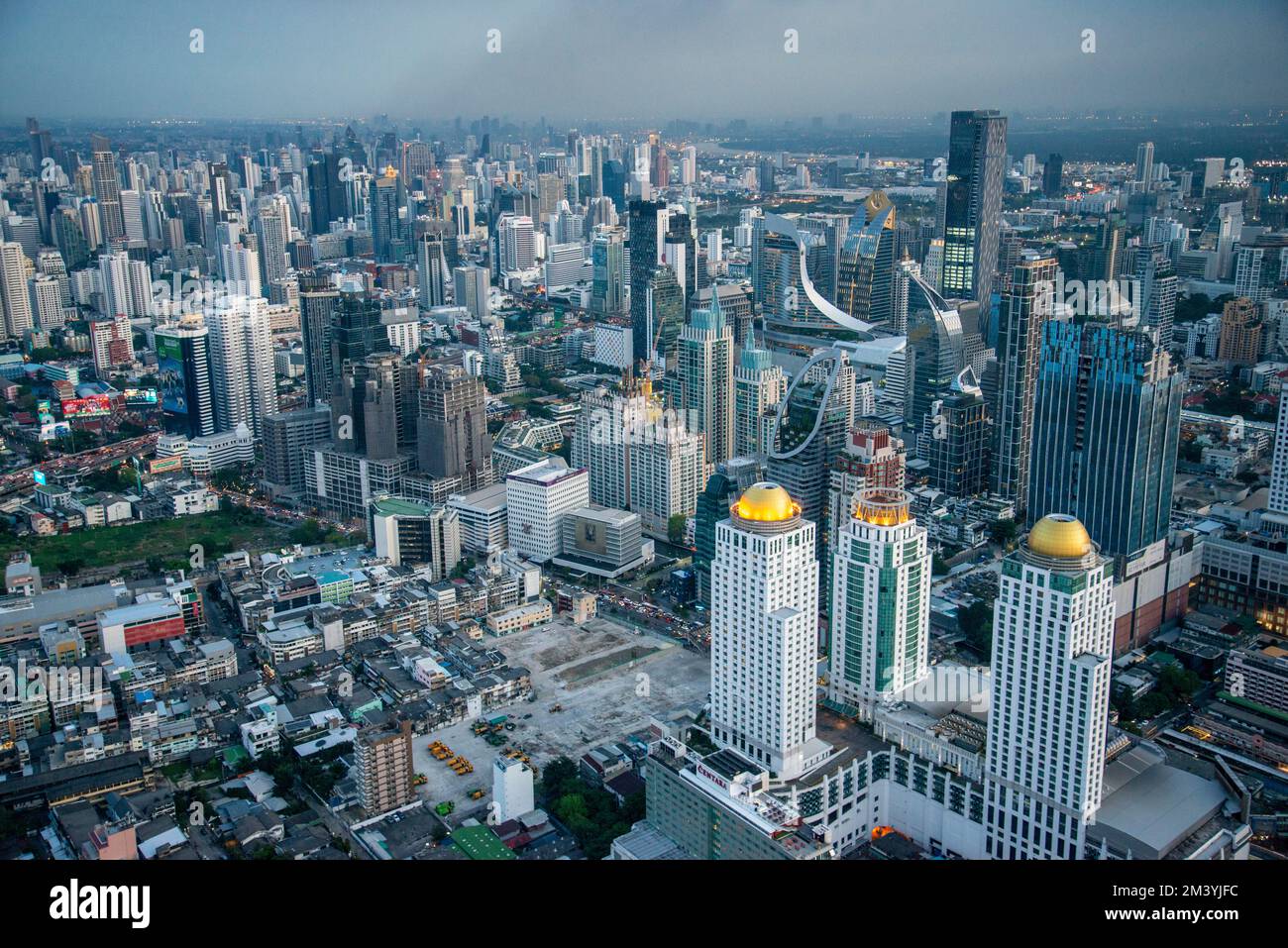The view and Skyline of the city of Bangkok from the viewpoint of the ...