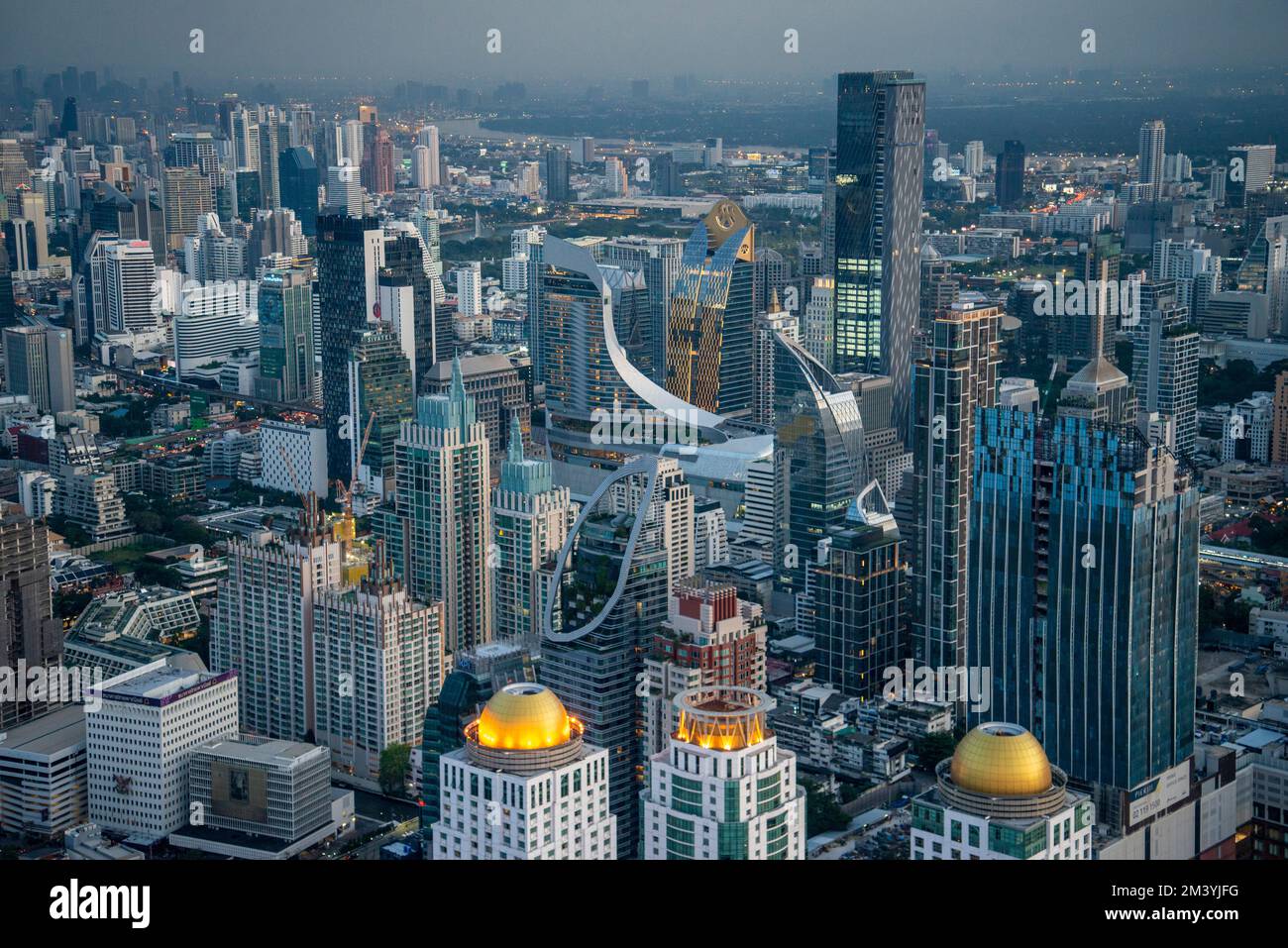 The view and Skyline of the city of Bangkok from the viewpoint of the ...