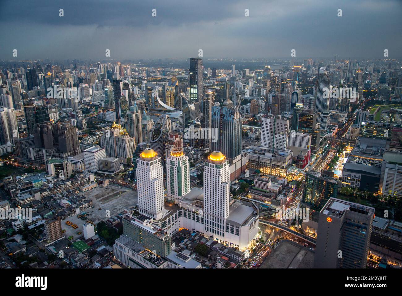 The view and Skyline of the city of Bangkok from the viewpoint of the ...