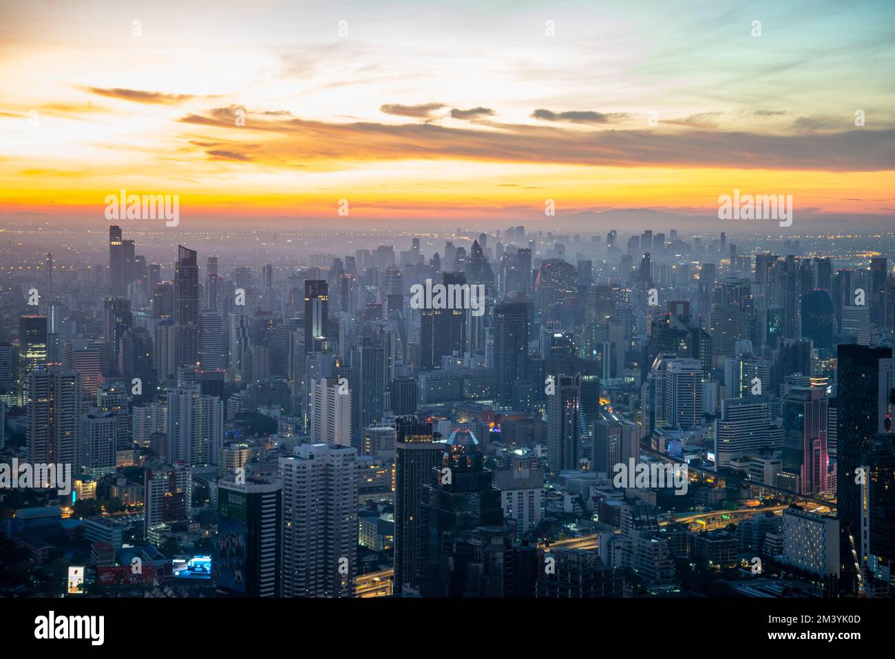 The view and Skyline of the city of Bangkok from the viewpoint of the ...