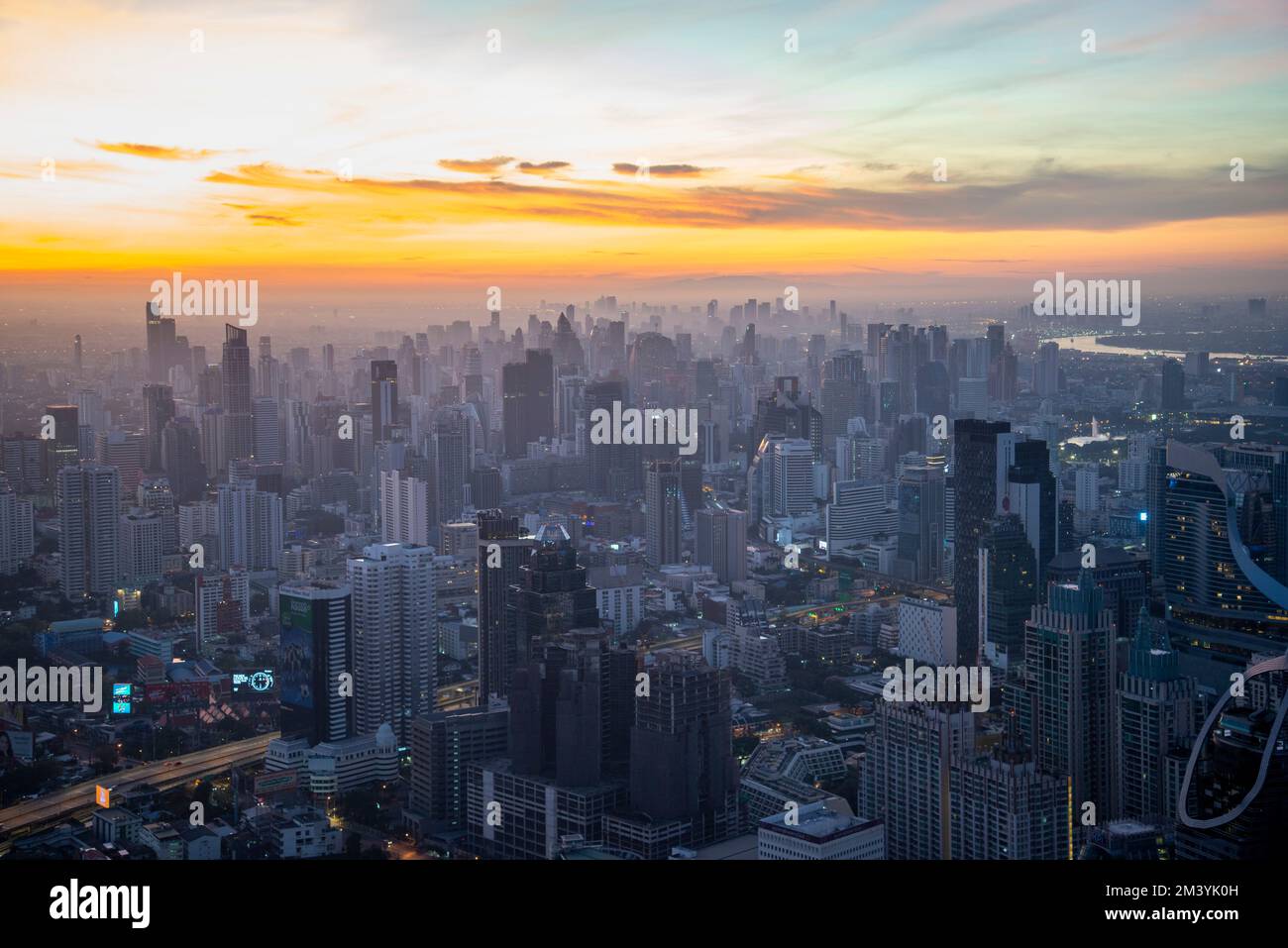 The view and Skyline of the city of Bangkok from the viewpoint of the ...