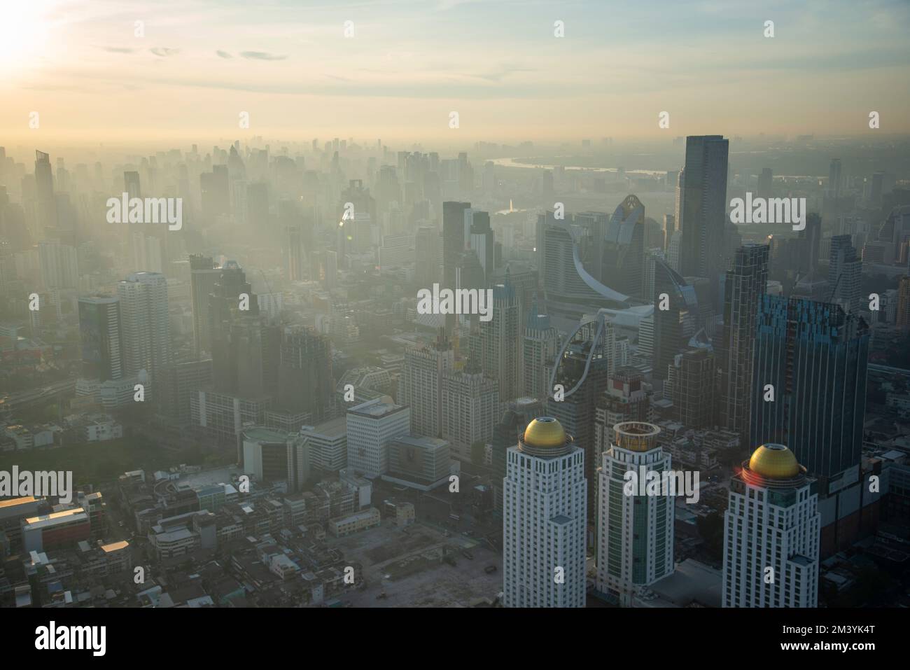 The view and Skyline of the city of Bangkok from the viewpoint of the ...