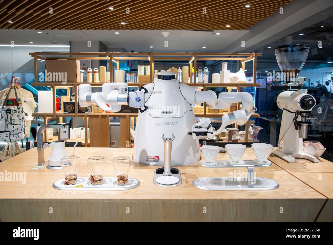 a Cafe Shop with a Robot Coffee Machine at the Siam Square in Siam in ...
