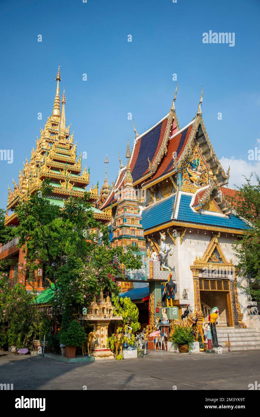 The Wat Khun Chan in Thonburi in the city of Bangkok in Thailand. Thailand, Bangkok, December ...