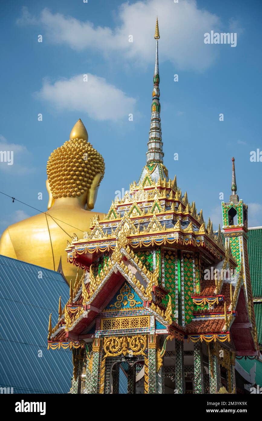 The Wat Khun Chan, front, the Big Budda Dhammakaya Thep Mongkol Buddha, behind, in Thonburi in ...