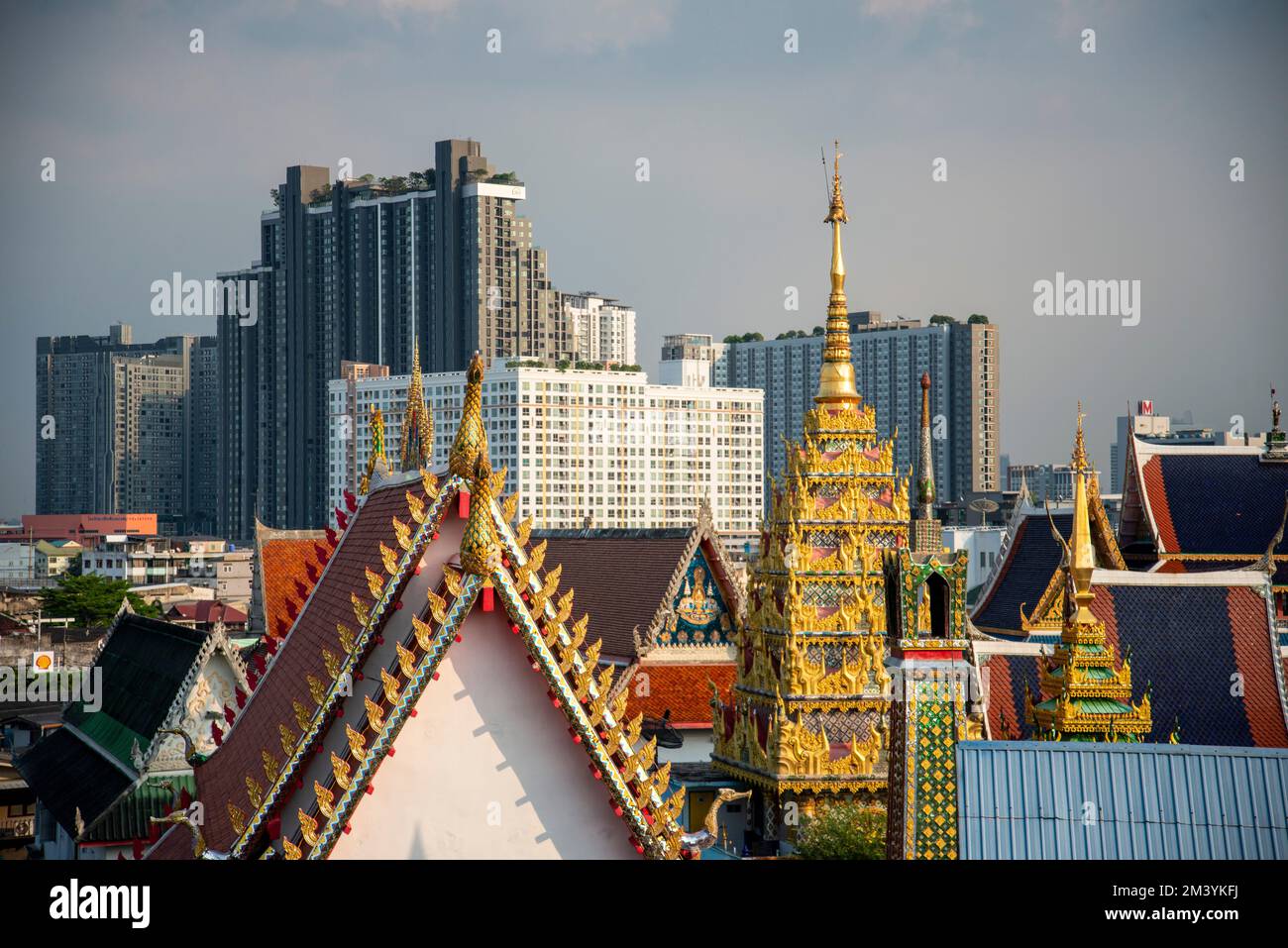 The Wat Khun Chan in Thonburi in the city of Bangkok in Thailand. Thailand, Bangkok, December ...