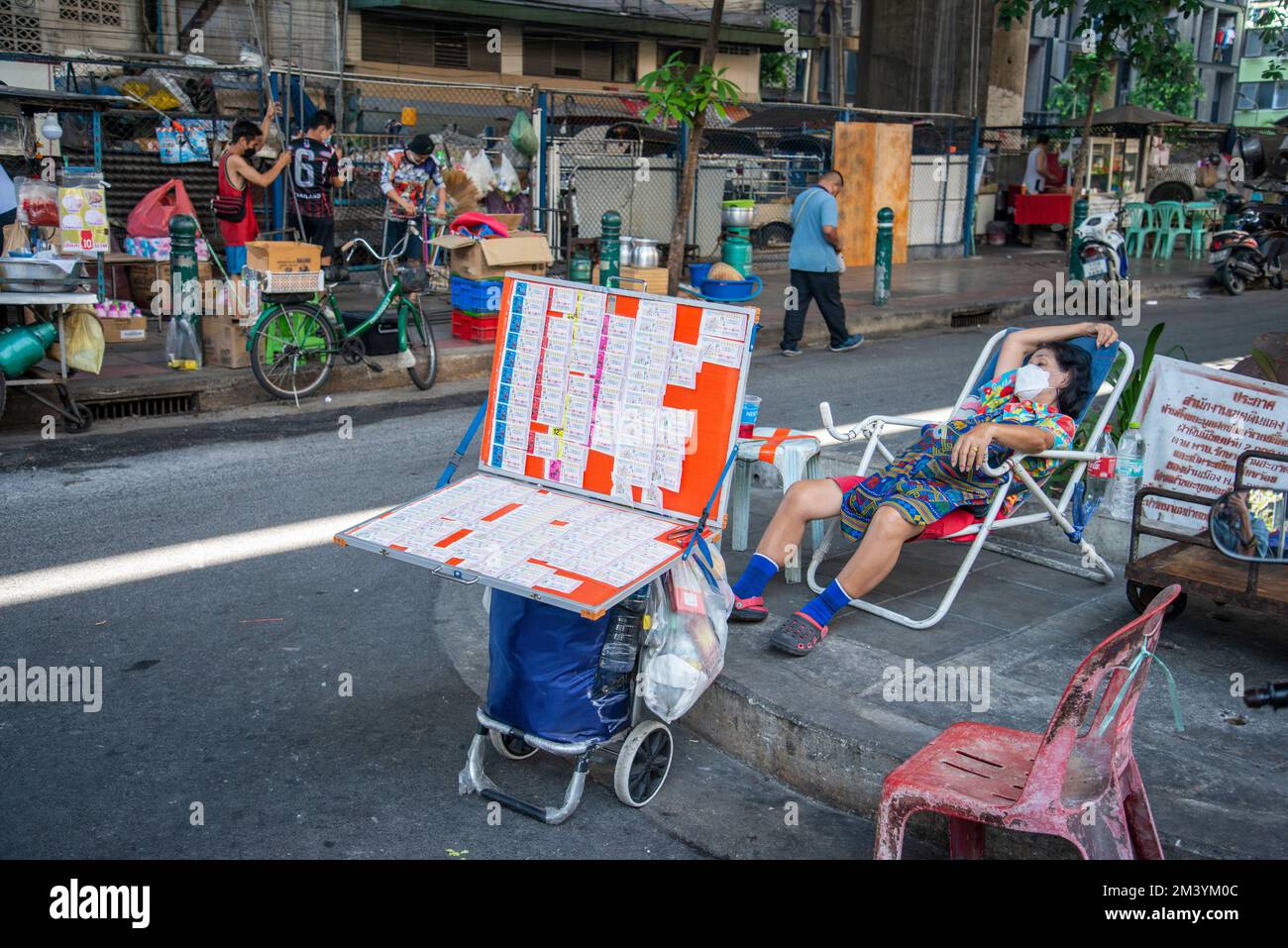a Marketstreet in Pratunam in the city of Bangkok in Thailand. Thailand, Bangkok, December, 2022 ...