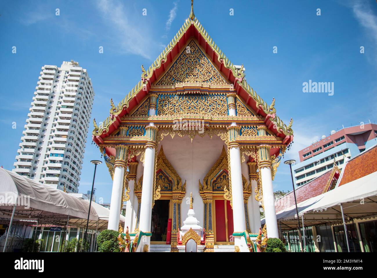 the Wat Sri Boonrueng at the Klong Saen Saeb River in Bang Kapi in the city of Bangkok in ...
