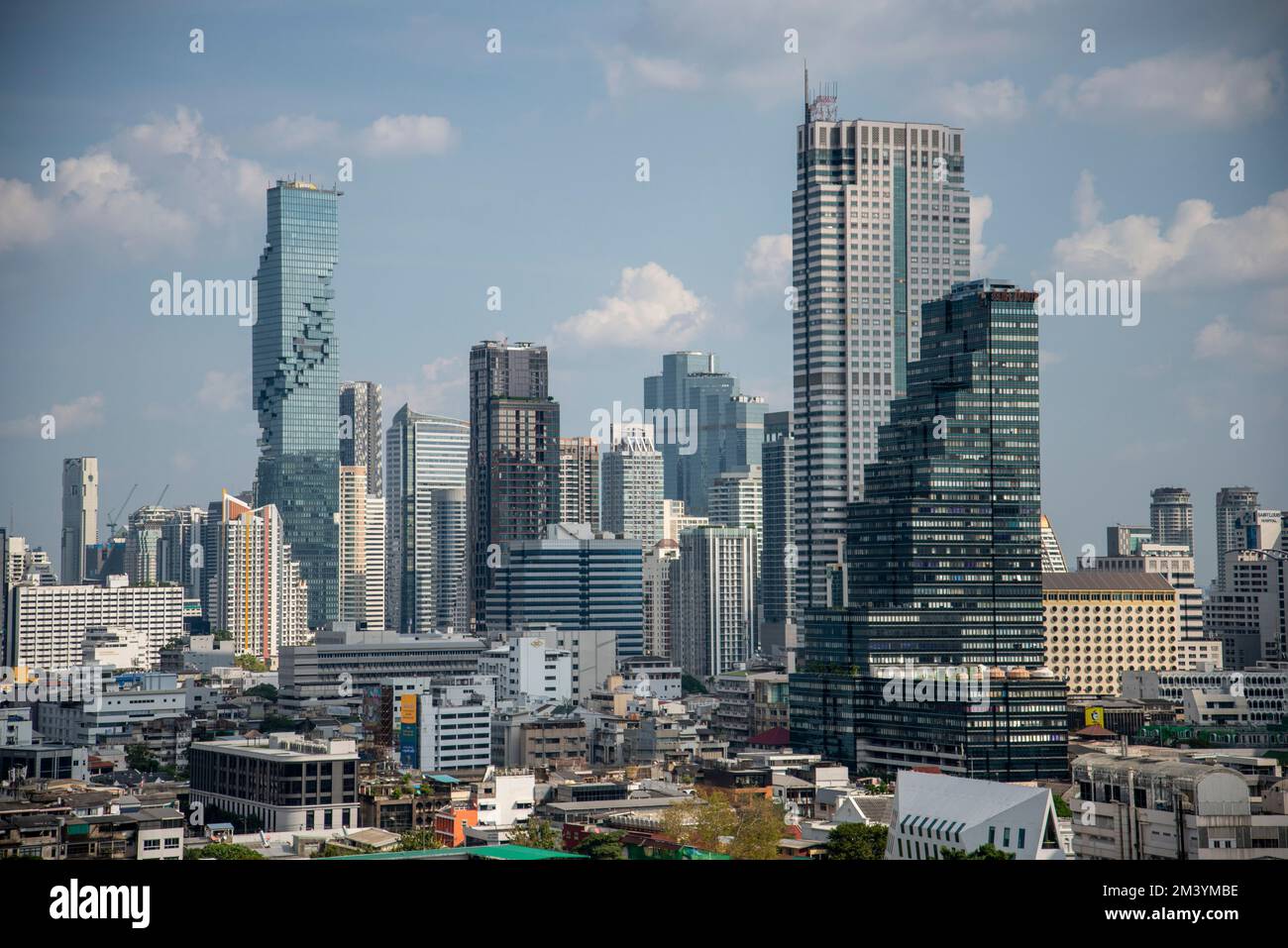 the Skyline with the Maha Nakhon Tower in the city of Bangkok in ...