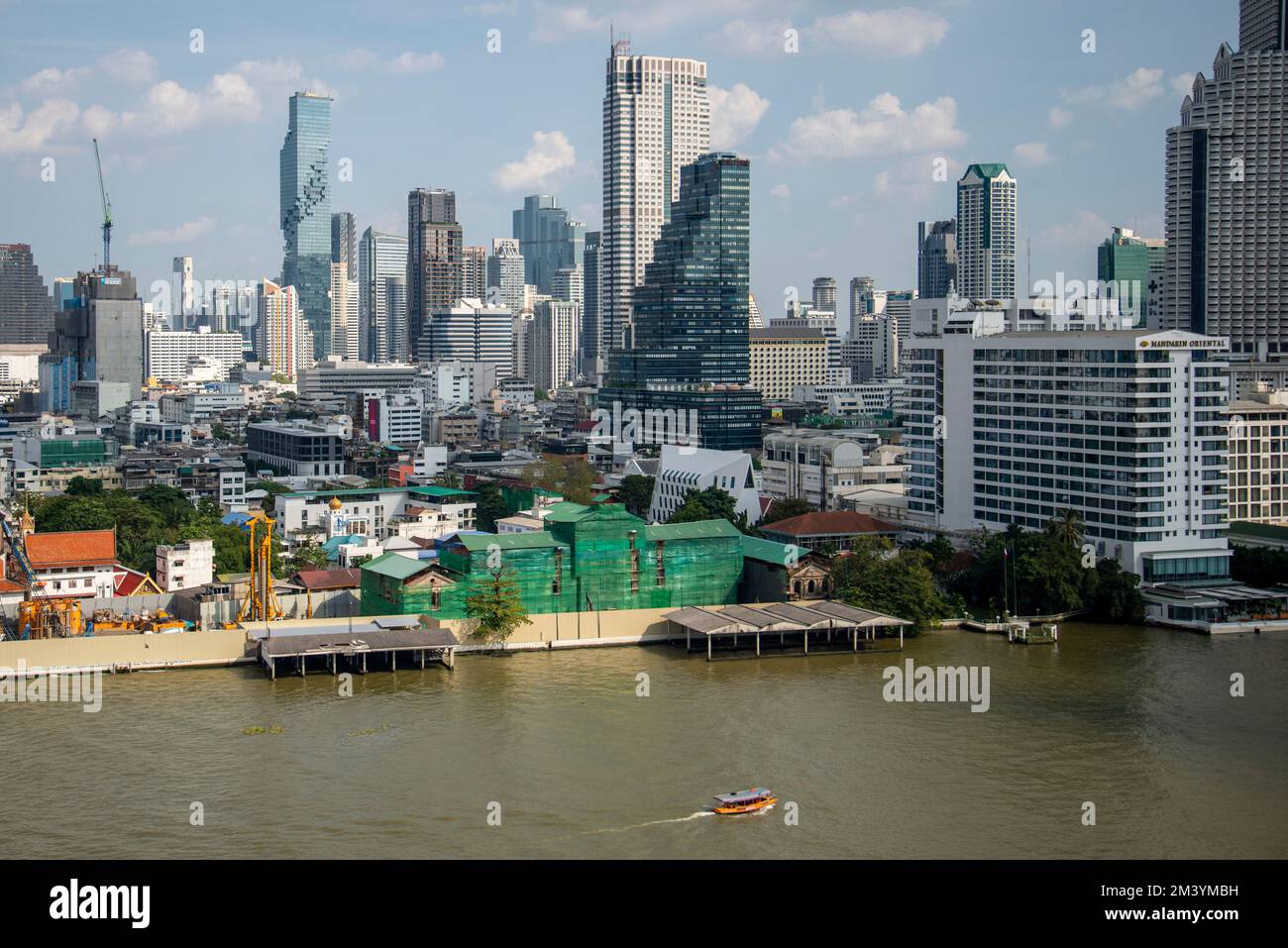 the Skyline with the Maha Nakhon Tower in the city of Bangkok in ...