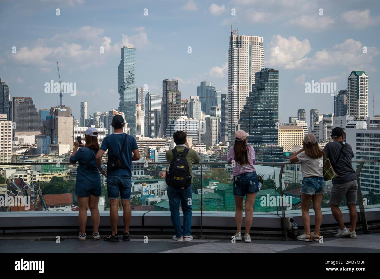 the Skyline with the Maha Nakhon Tower in the city of Bangkok in ...