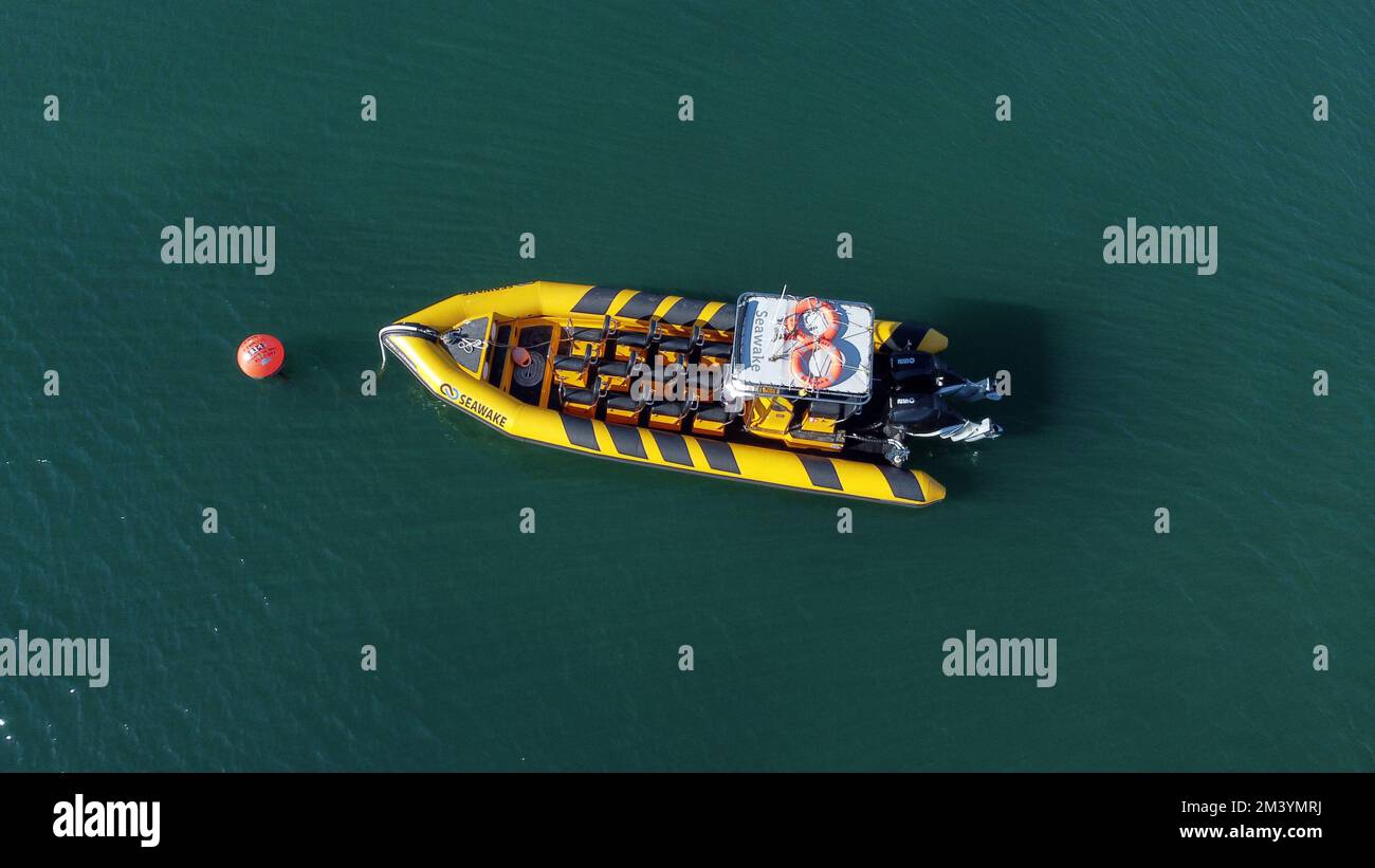 A top view of a SEAWAKE tourist boat Stock Photo - Alamy