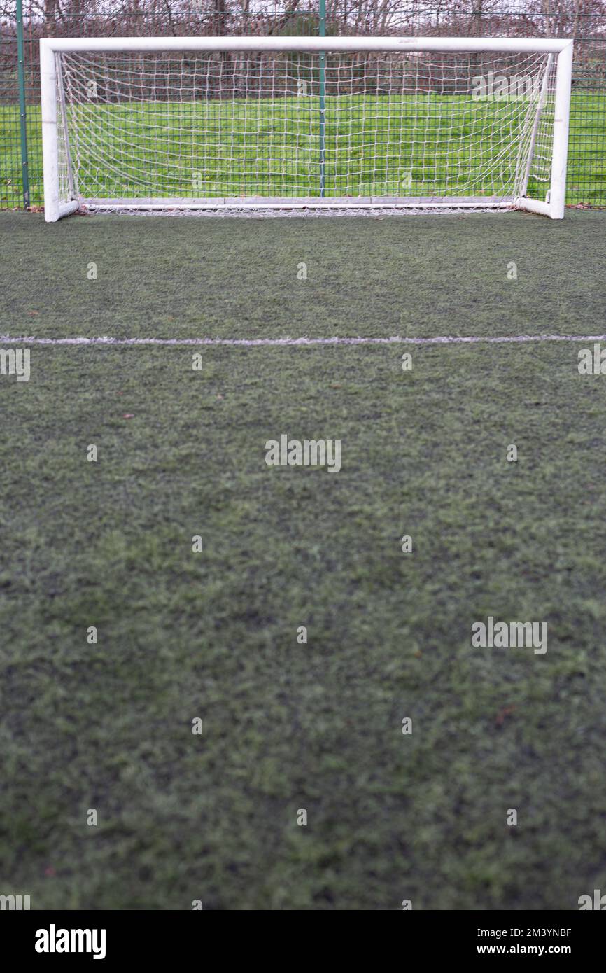 Close up of a Soccer goal and net Stock Photo - Alamy