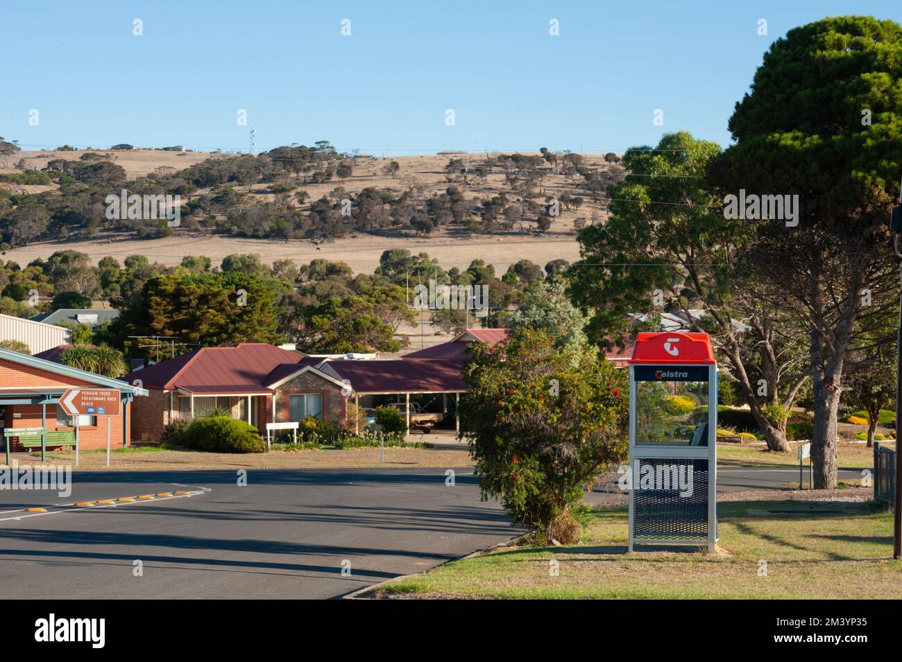 Street scene of the town of Penneshaw, Kangaroo Island, where the ferry ...